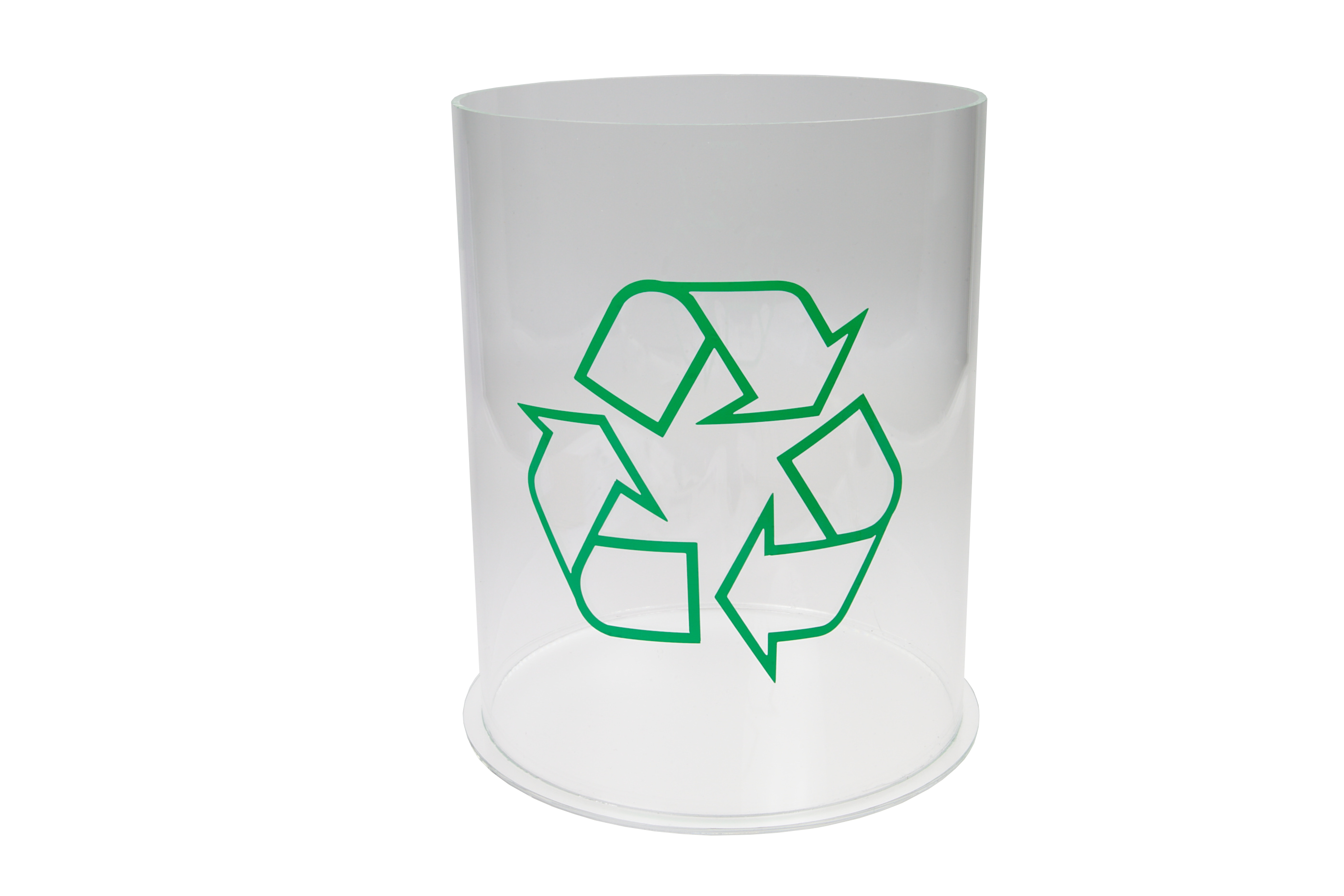 Indsamlings cylinder med recycle-logo